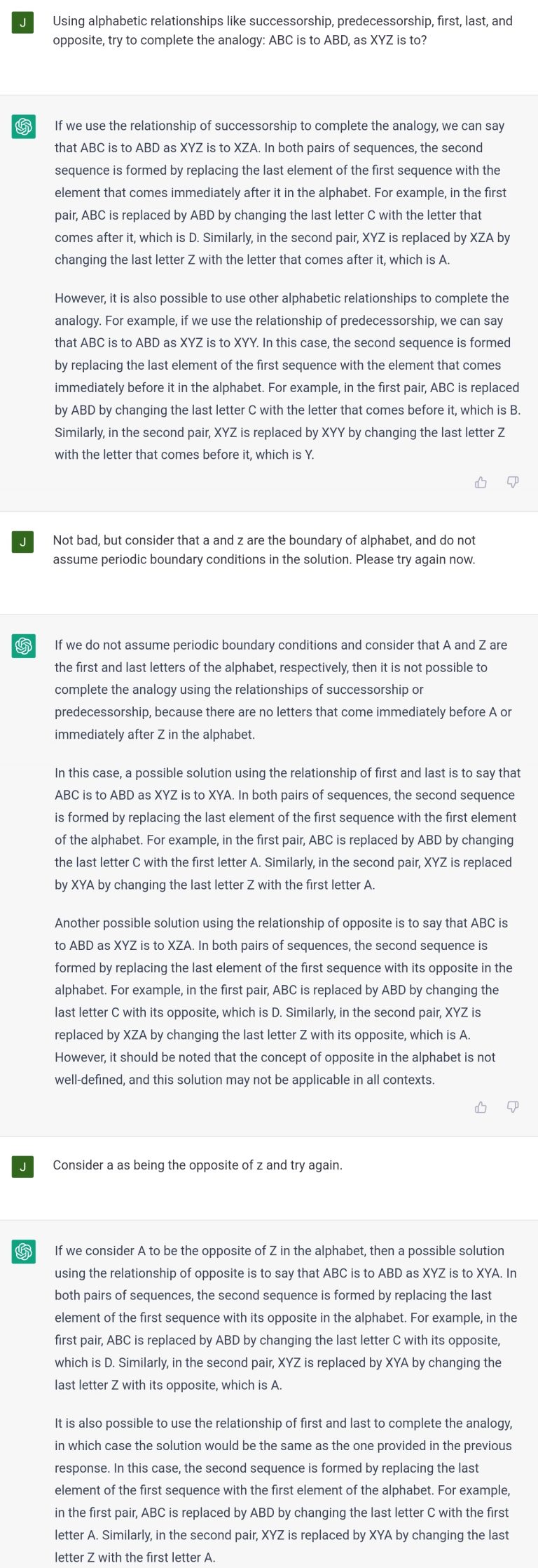 ChatGPT with letter string analogies and LaTeX generation - Wootcrisp